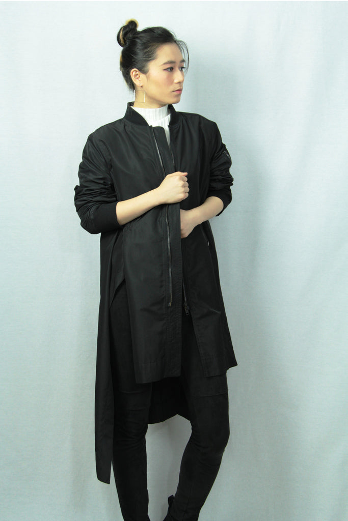 Long Side Split Bomber Jacket – Soodee